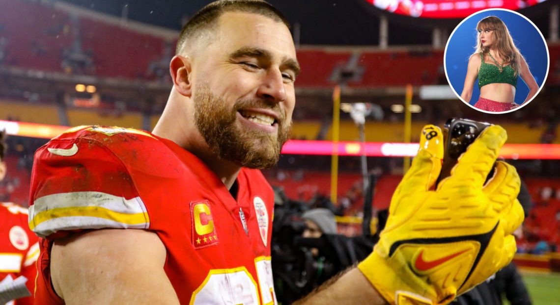Travis Kelce apologizes for his ultimate 'dad' move as he records Taylor Swift with flash on ...